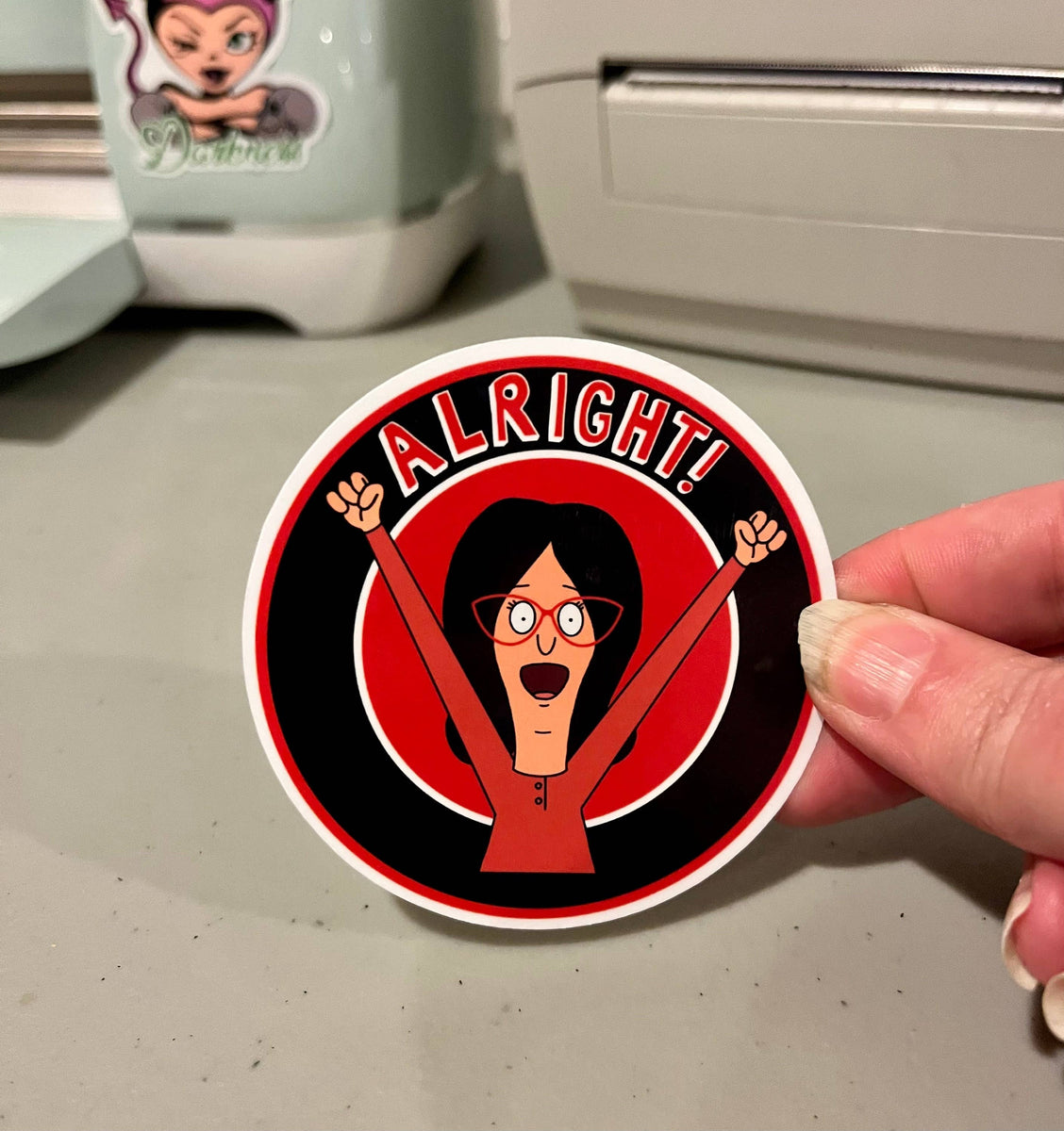 Bob's Burgers, Linda, Alright, Vinyl Sticker – Atlas General Store