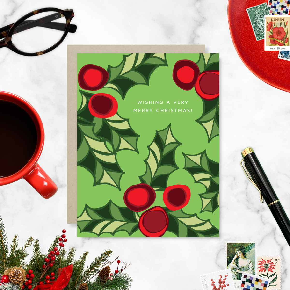 Funky Holly Card – Atlas General Store